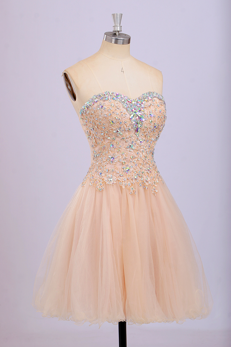 Short Beaded Strapless Prom Dress, Graduation Dress on Luulla