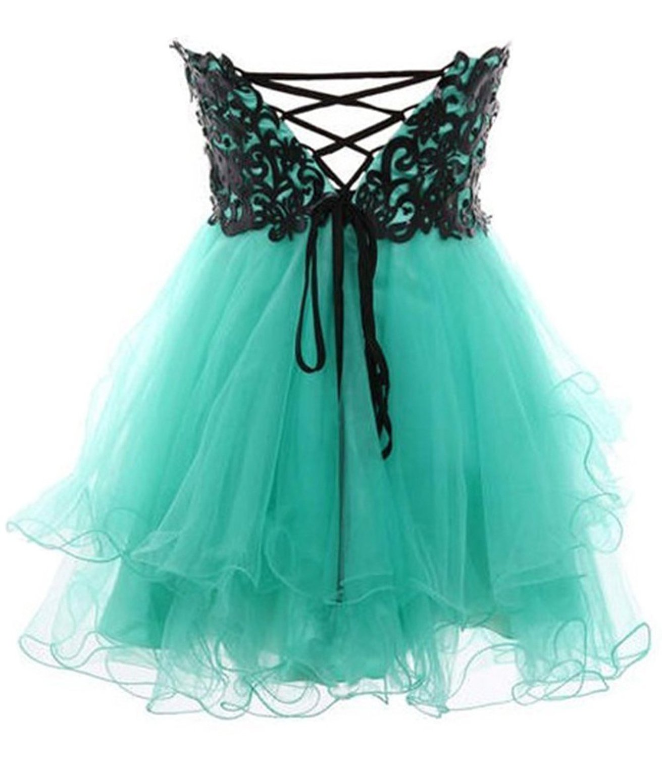 Blue Black A-line Tulle Empire Sweetheart Short Homecoming Dresses ...